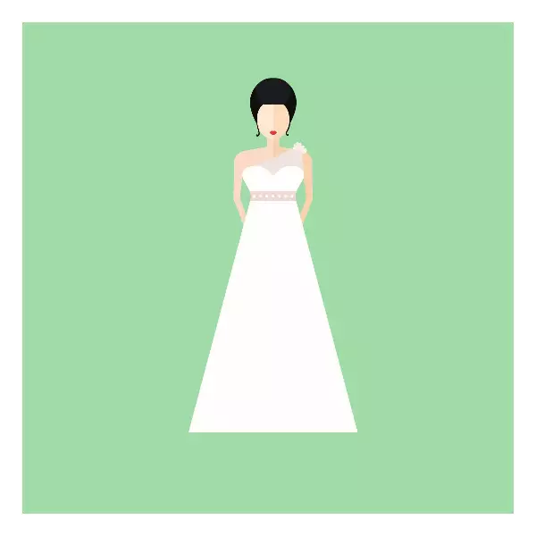 Wedding dress for a punch type figure