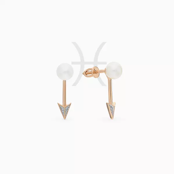 Pendientes SL con diamantes y perlas.