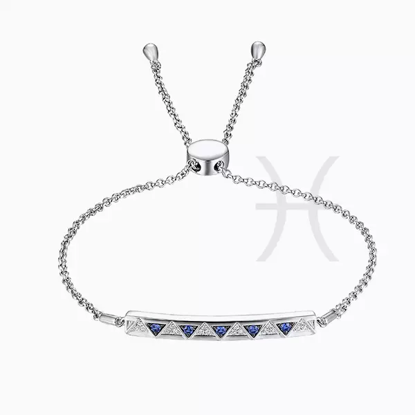 Sl Bracelet mat Diamanten a Saphiren