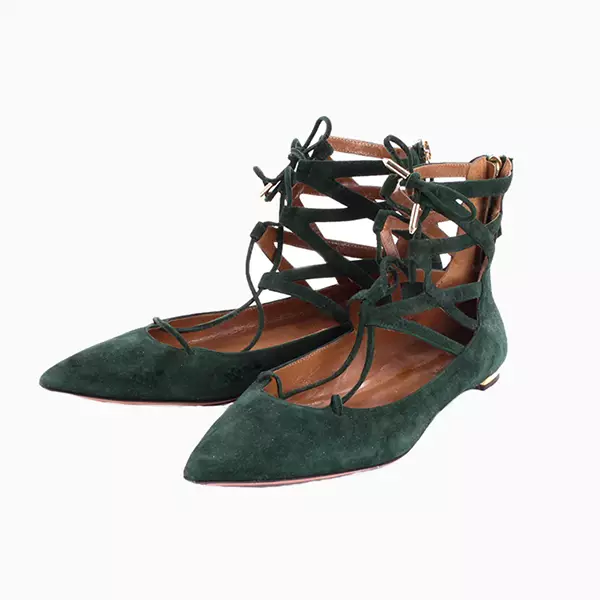 Suede balet ayaqqabı Aquazzura.