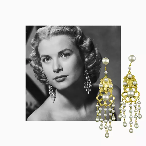 Grace Kelly in Cartier- ის Chandaulabra საყურეები