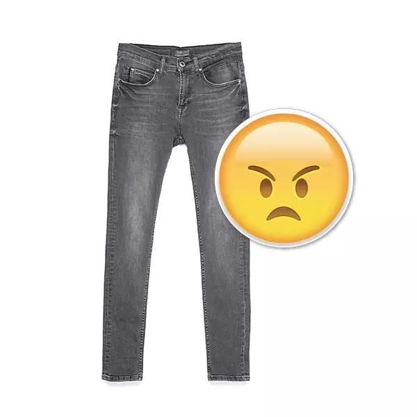 No: zakkerig of te klein jeans