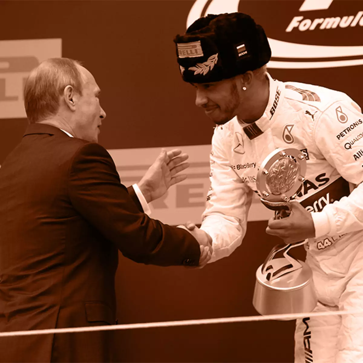 UVladimir Putin noLewis Hamilton