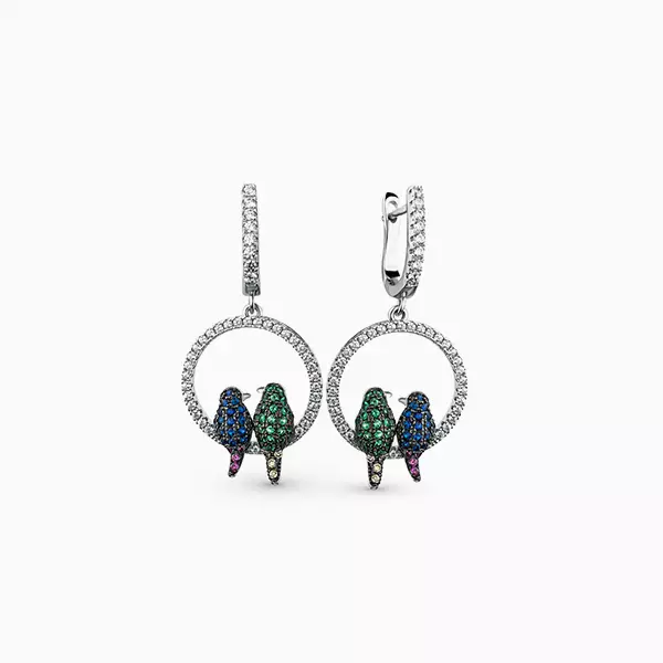 રૂબીઝ, સ્પિનલ્સ અને ફિયાનિટ્સ સાથે એસએલ earrings