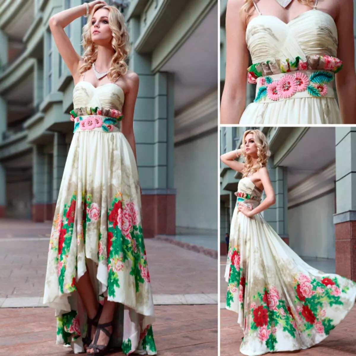 Stock Foto Bride in dress with floral texture