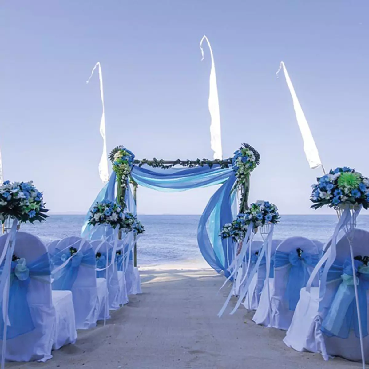 Casamento de saída en cor azul