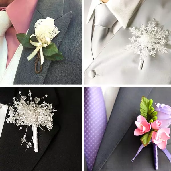 Boutonniere foar in brulloft fan libbene blommen