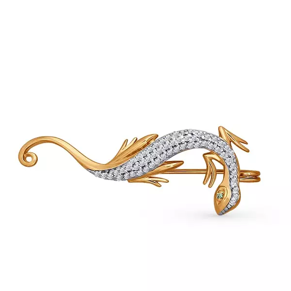 Goldoch brooch pẹlu awọn onibaje