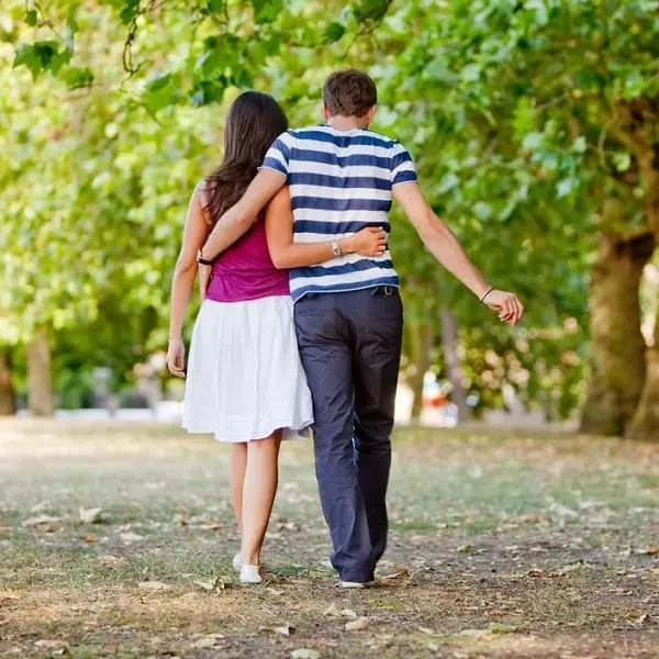 Guy with a girl in the park