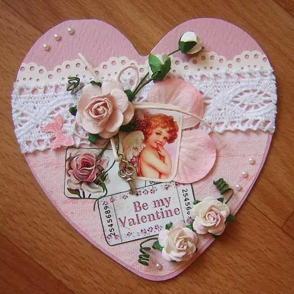 Stock foto valentine katika mbinu scrapbooking iliyofanywa kwa mkono.