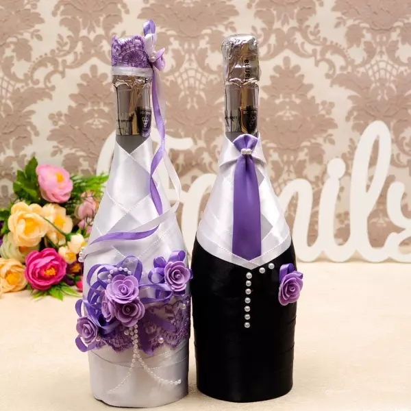 Botellas de alcohol de boda