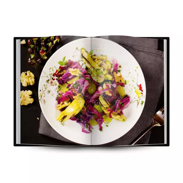 Red Cabbage with Fried Avocado