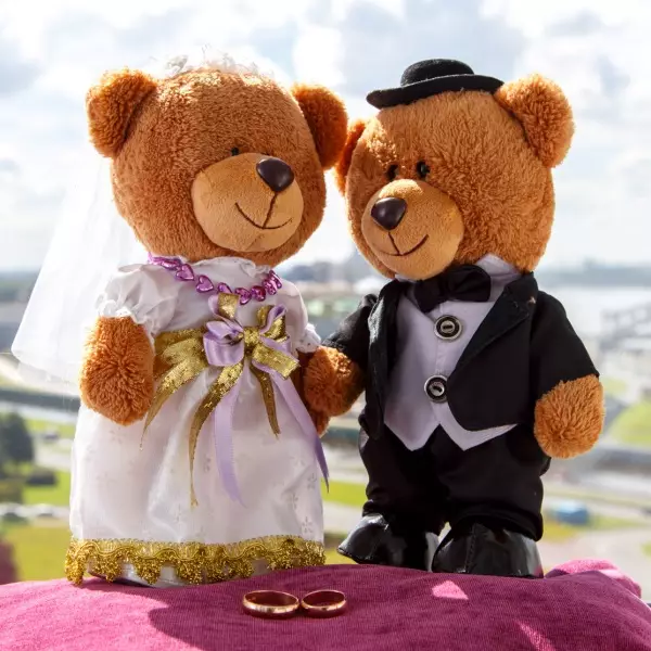 Photo Session der Hochzeit Teddybären