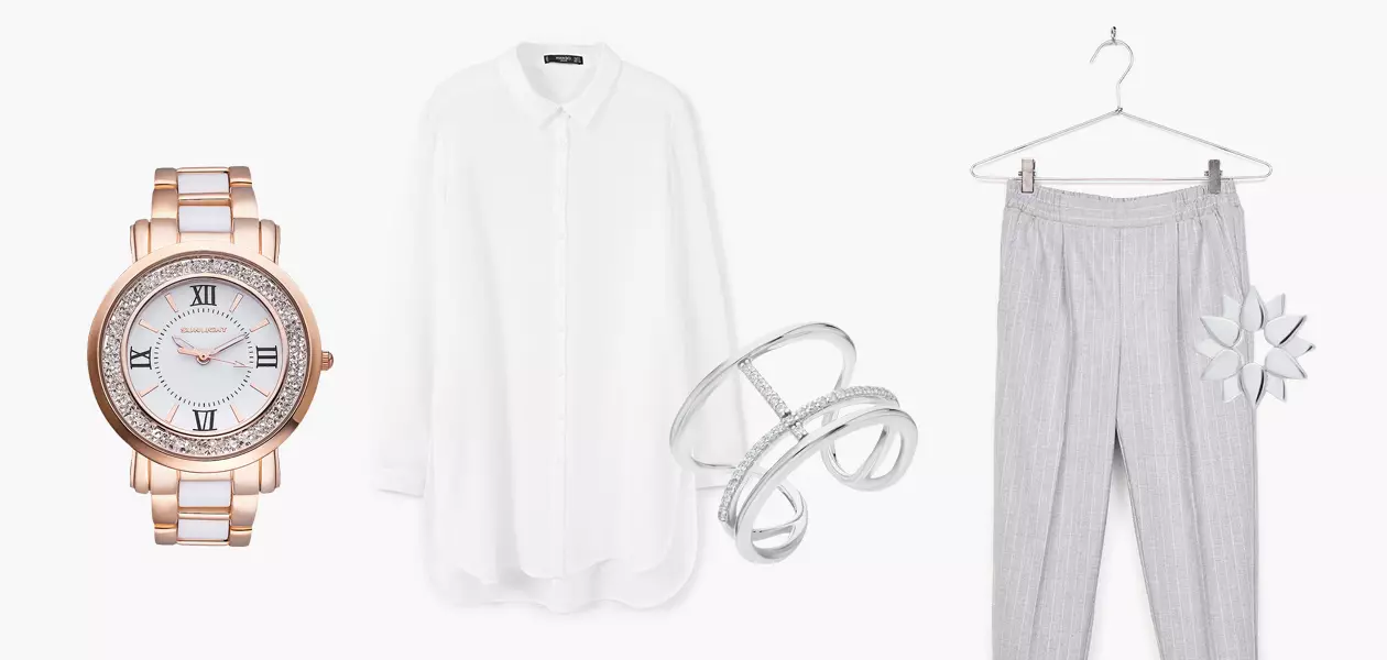 The idea when nothing to wear: white shirt + decoration