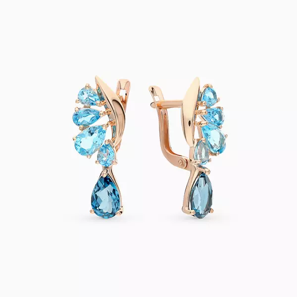 Earrings emas Sokolov dengan topazami