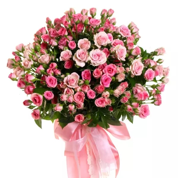 Fleurs roses comme cadeau jeune