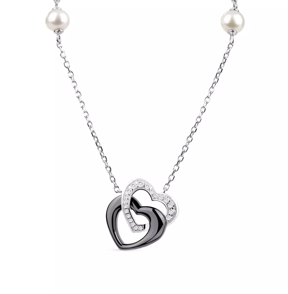 Sillar SL necklace with pearl and fianit