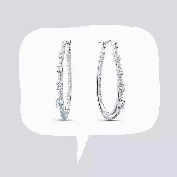 Boucles d'oreilles SL d'argent avec des fianits