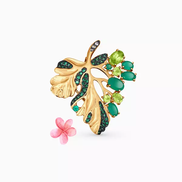 Broche Suspension Sokolov, or rose, Agatha, Chrysolites, Fianitsa