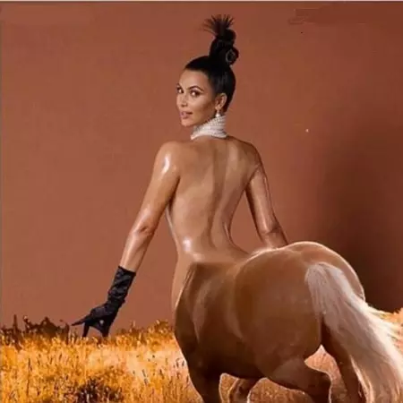 Parody op in foto-sesje Kim Kardashian yn papiermagazine