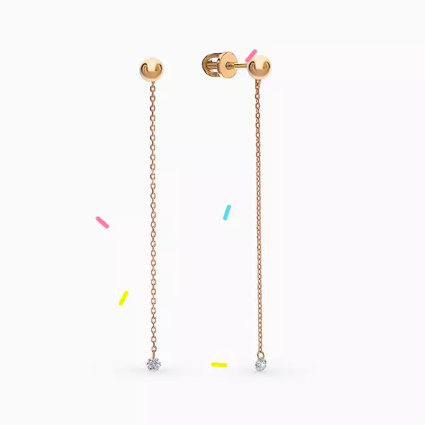 Sl earringen, Rose Gold, Diamonds