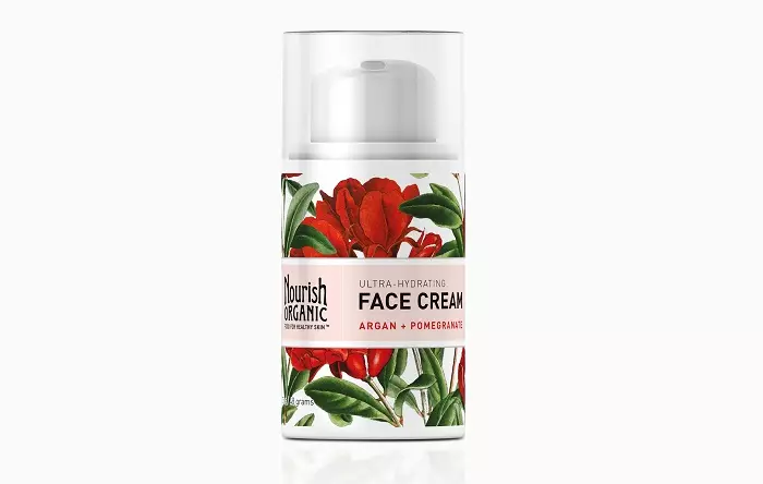 Supervisão de creme facial com creme de rosto orgânico ultra-hidratante de argan e granada com creme de rosto argónico