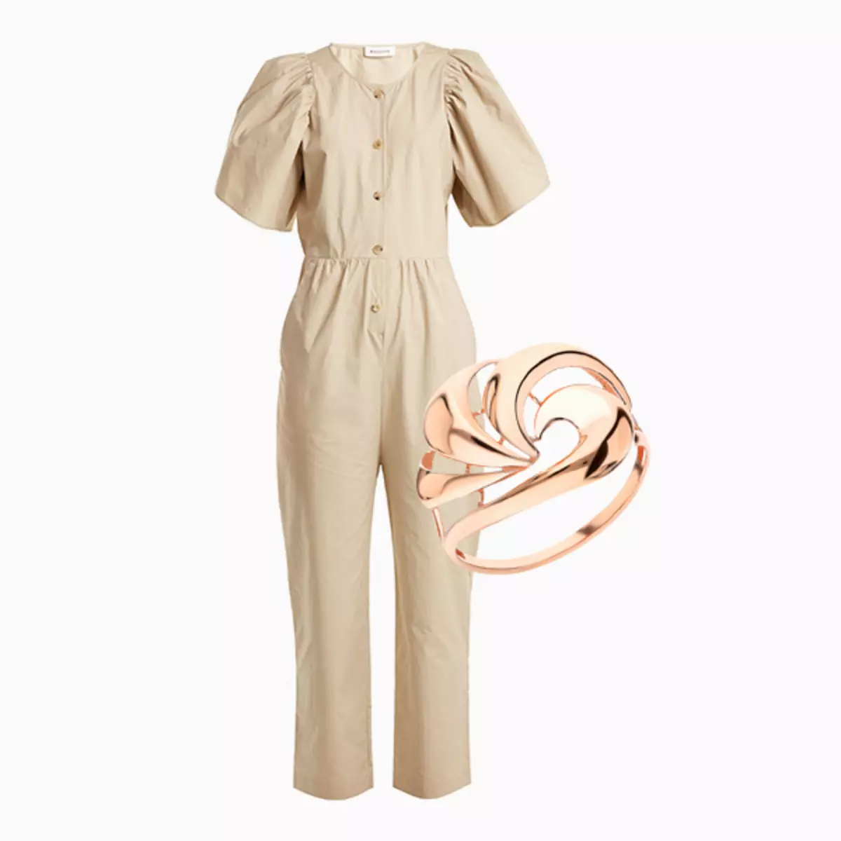 WRAWELY Combination: Beige + Gold Jewelry