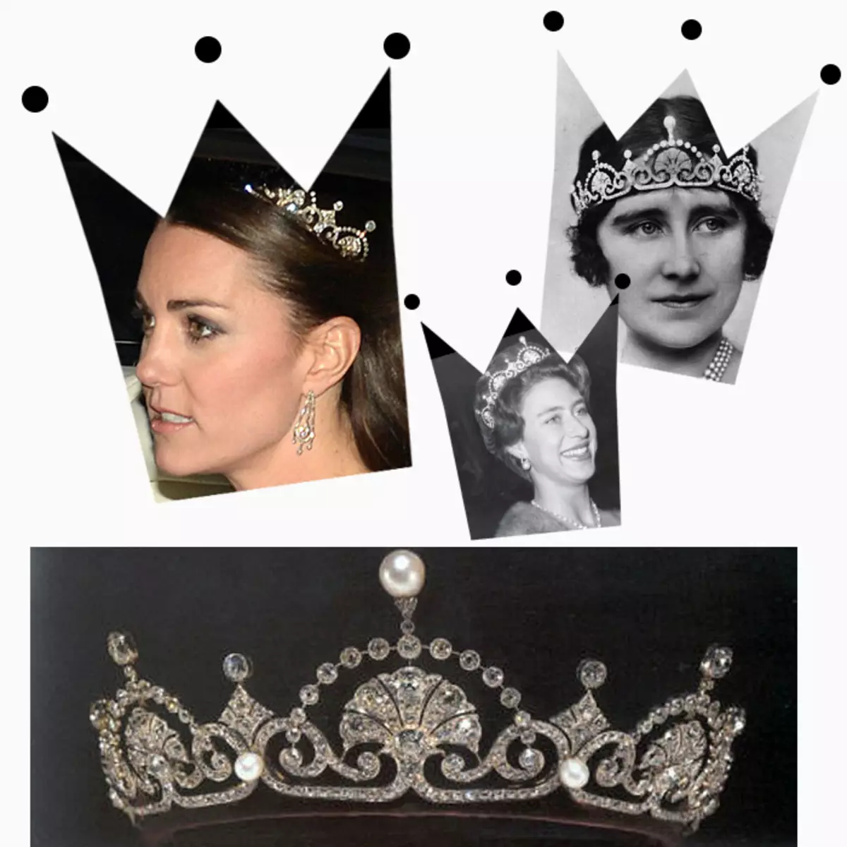 Tiara Garrard con perlas y diamantes.