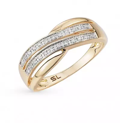 Cincin emas dengan berlian (7 770 rubel)