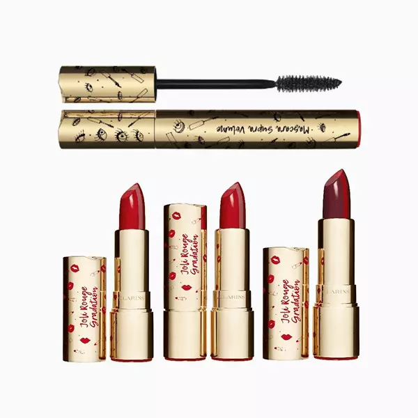 Maskara, ogmante volim nan Coursil maskara volim Supra ak de-koulè Lipstick Joli Rouge gradyasyon