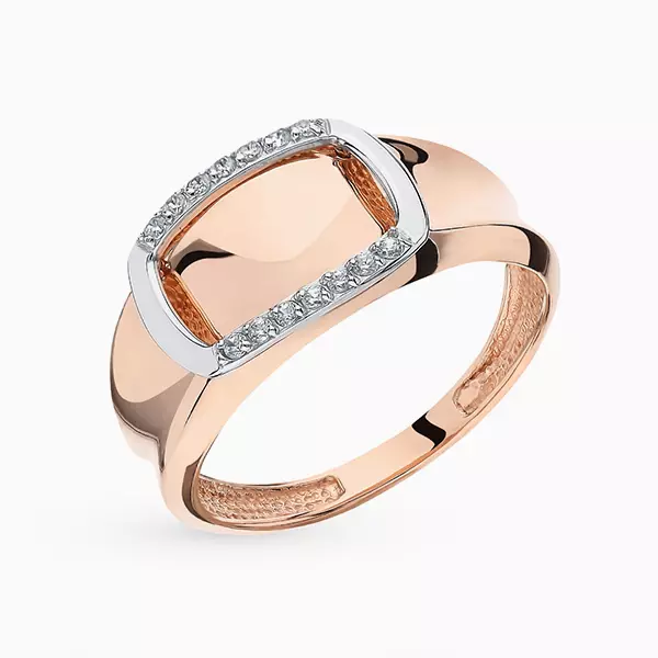 Ring Delta, Rose Gold, Fianitlar